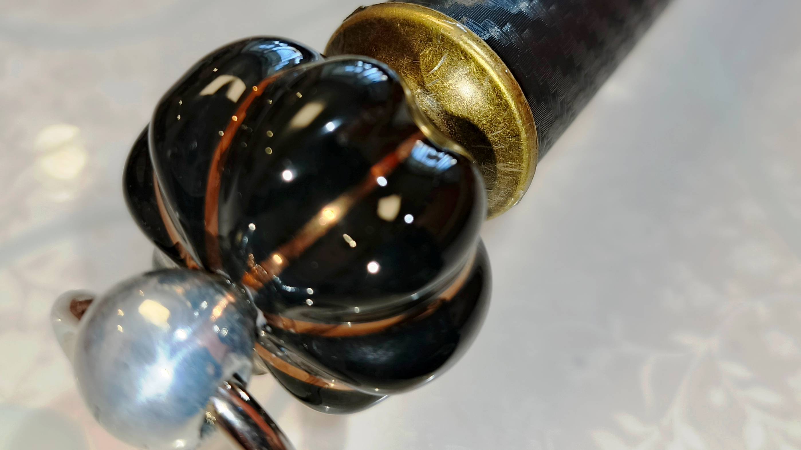 Ложка - рожок для обуви УЮТ навершие с чёрный (Diospyros nigra, чёрная сапота)