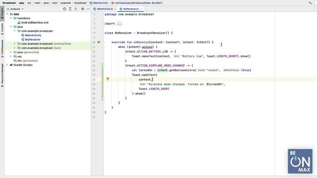 2.Обработка нескольких сообщений и регистрация в манифесте