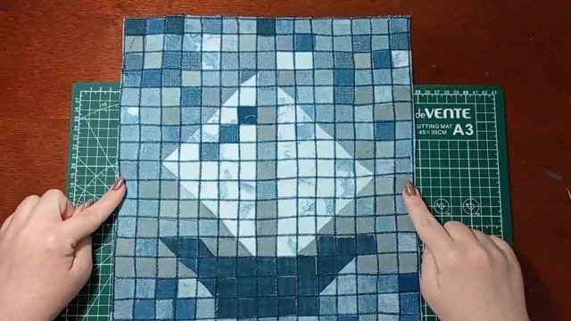 Пицца из джинсовых обрезков. Декоративное полотно из лоскутов. Элемент для пошива пляжной сумки.