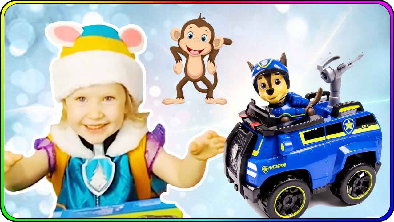 Играем в Щенячий патруль - Спасение обезьянки! Распаковка игрового набора