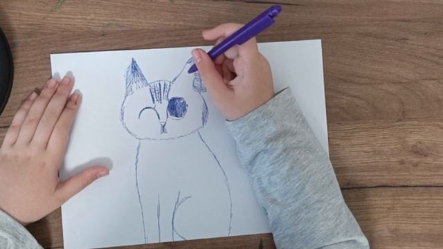 Милая полосатая кошечка! 😻 Урок рисования для начинающих и детей! ✏️