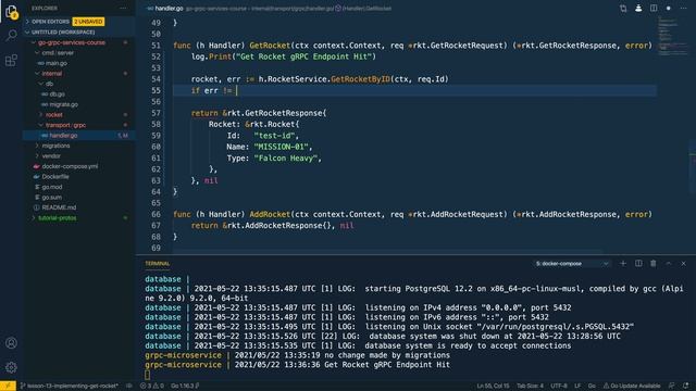 14 - Implementing our Get Rocket gRPC Handler