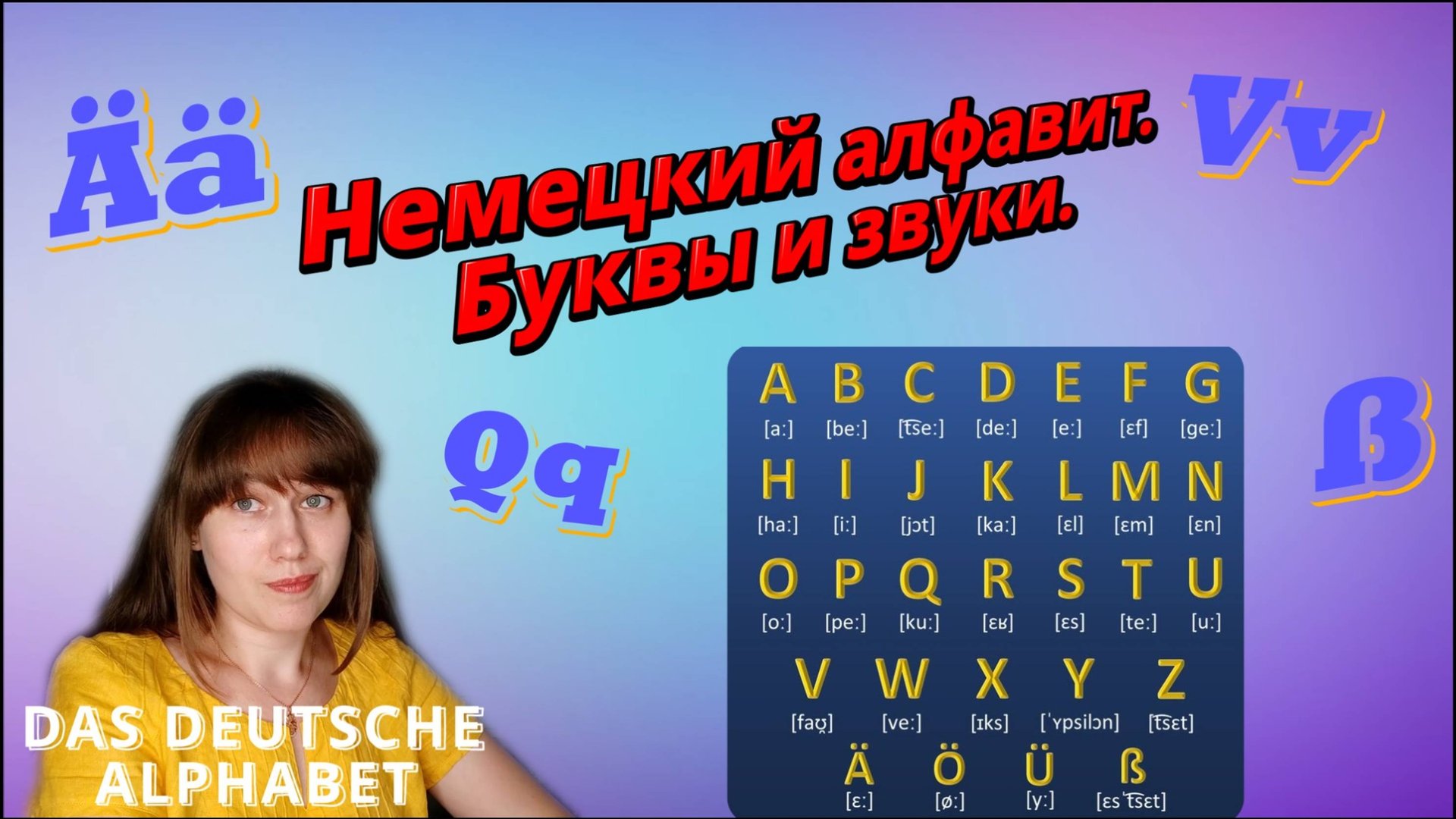 Урок 1. Немецкий алфавит. Произношение. Гласные и согласные звуки