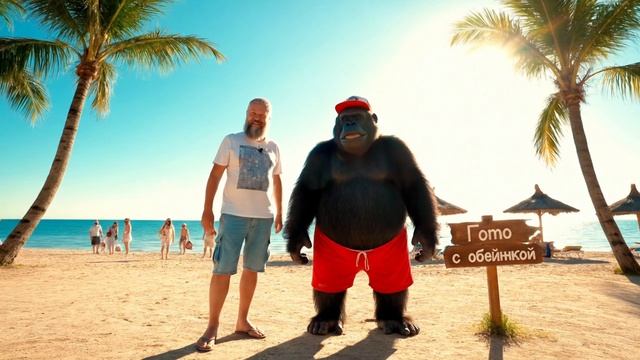 Фото с обезьянкой. В Сочи.