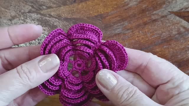 Цветок крючком для Ирландского кружева, мк для начинающих и не только