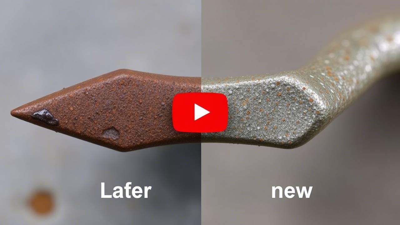 Лазерная чистка ржавчины с кованного гвоздя Kamach THL 3в1 (сварка, чистка, резка)