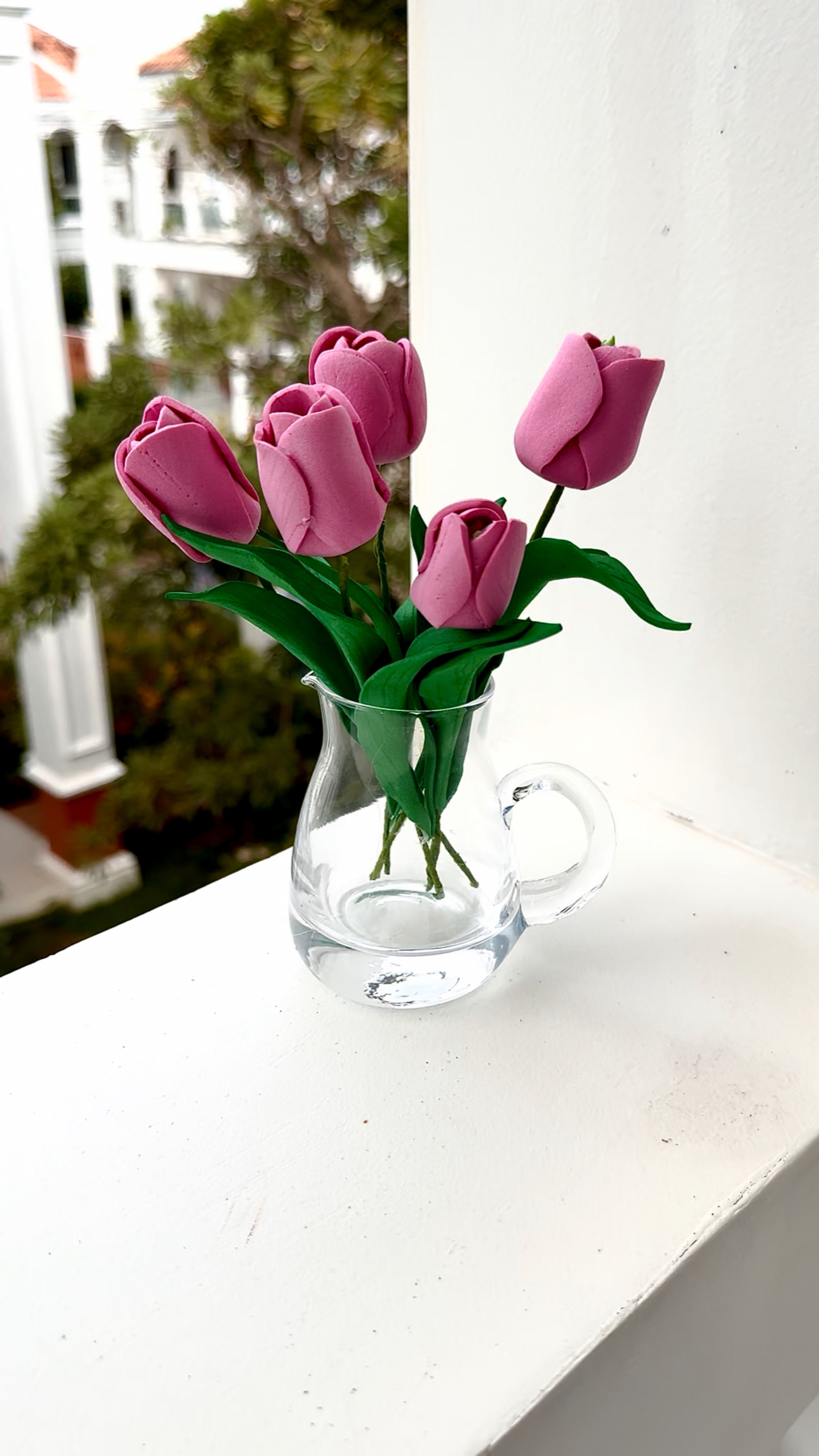 своими руками розовые тюльпаны 🌷 из фоамирана 🌷