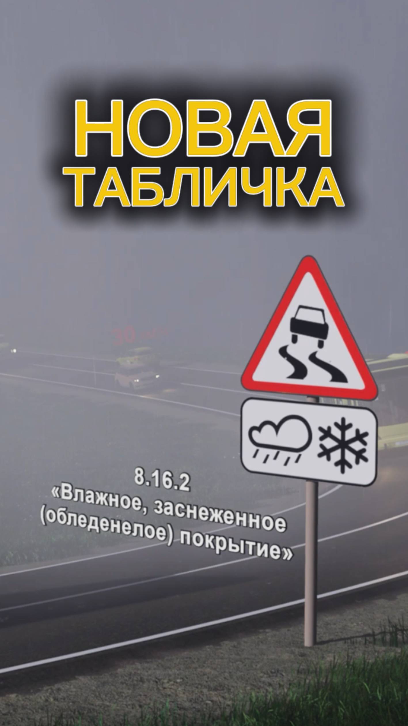 Новые дорожные знаки. Табличка «Влажное, заснеженное (обледенелое) покрытие» #пдд #дорожныезнаки