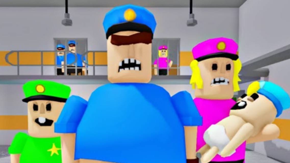 Прохождение игры Roblox Полицейский Семейный побег (SCARY OBBY)