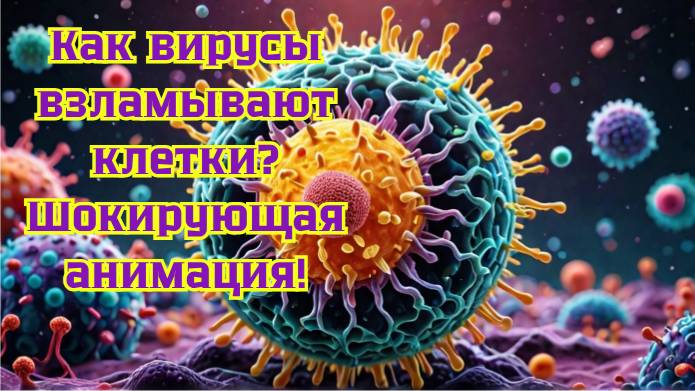 Вирус атакует клетку: гиперреалистичная битва в микромире! 🦠⚡🔬