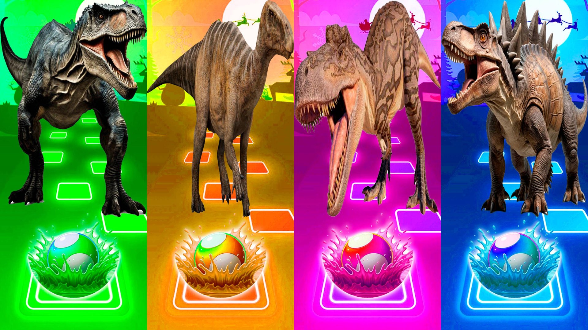 Динозавры - Мультики про Динозавров | МУЛЬТФИЛЬМЫ ДИНОЗАВРЫ в Tiles Hop 66 серия