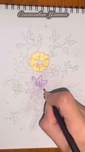 Простой рисунок карандашами цветы
