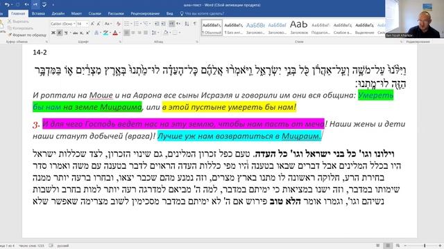 Зачем Калев и Егоуша разорвали свои одежды после отчета разведчиков? Ор Хайм БМДБР 14:1-7 Глава Шлах