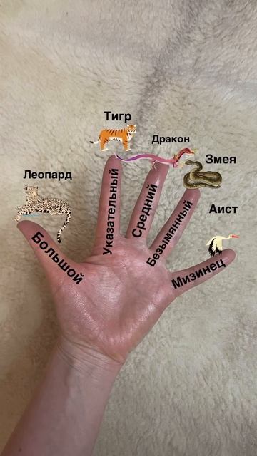 Пальцы и образы зверей.