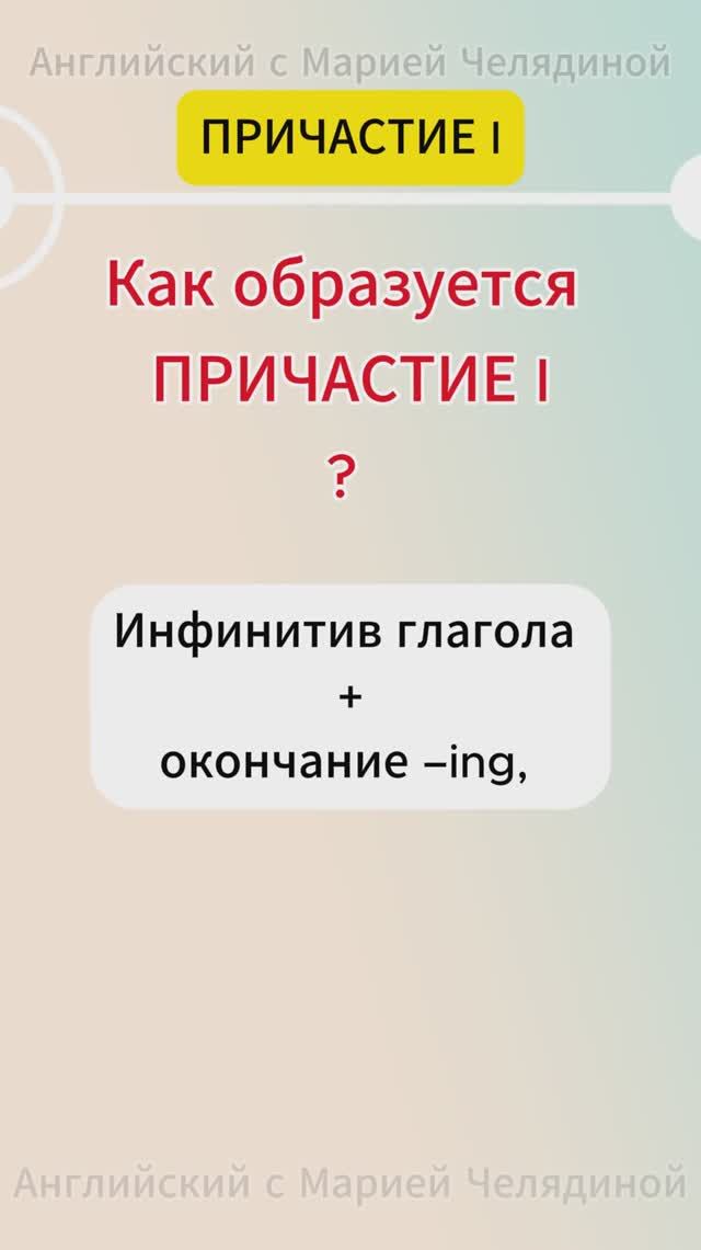 Participle I ‼️‼️ Английское причастие настоящего времени #английскийсмариейчелядиной