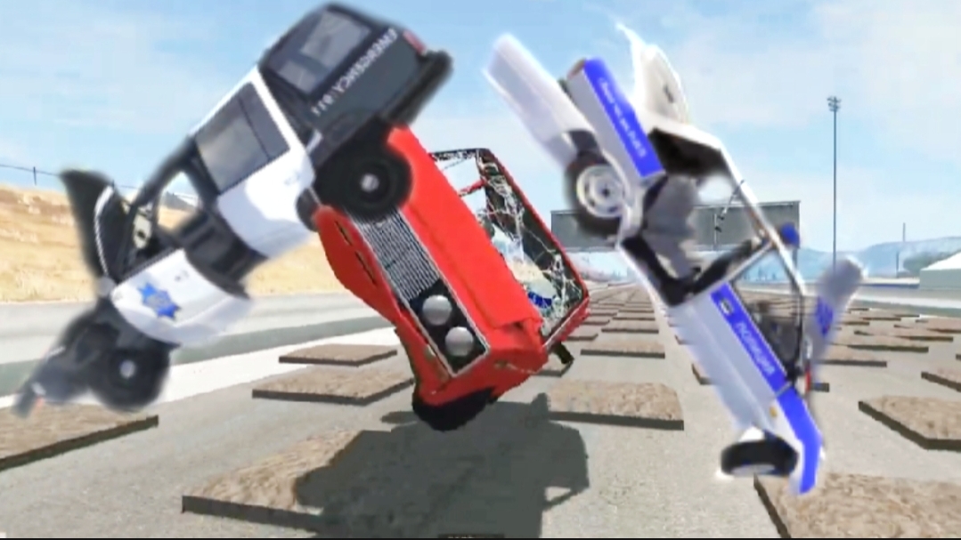 Гранитные блоки как лежачие полицейские Подвеска в хлам! Тачки не везут BeamNG Краш тест игра 3D