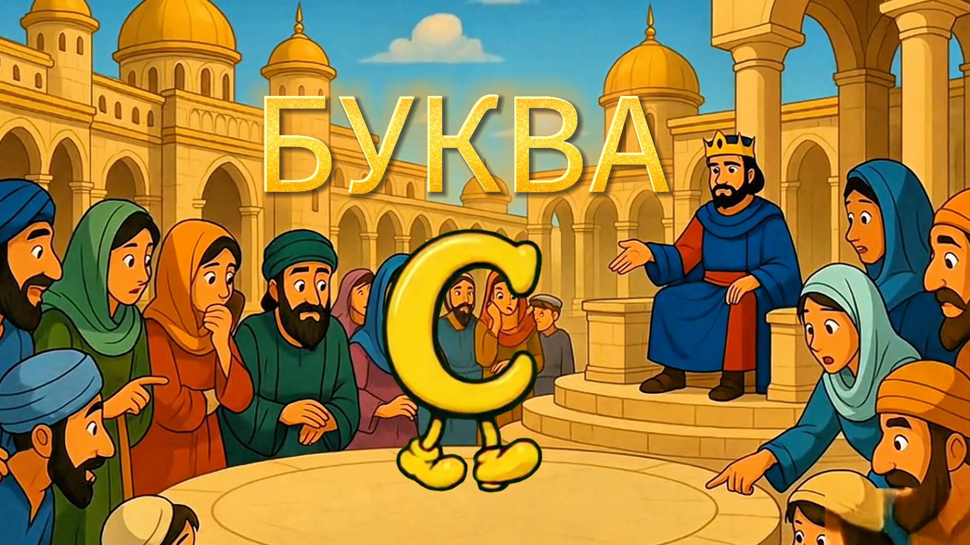 Азбука - алфавит - букварь для детей, библейская азбука, Буква С, Соломон