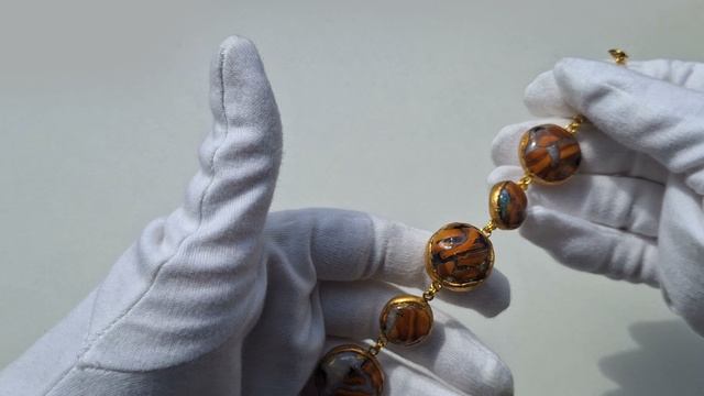 Браслет ручной работы. Имитация валунного опала.