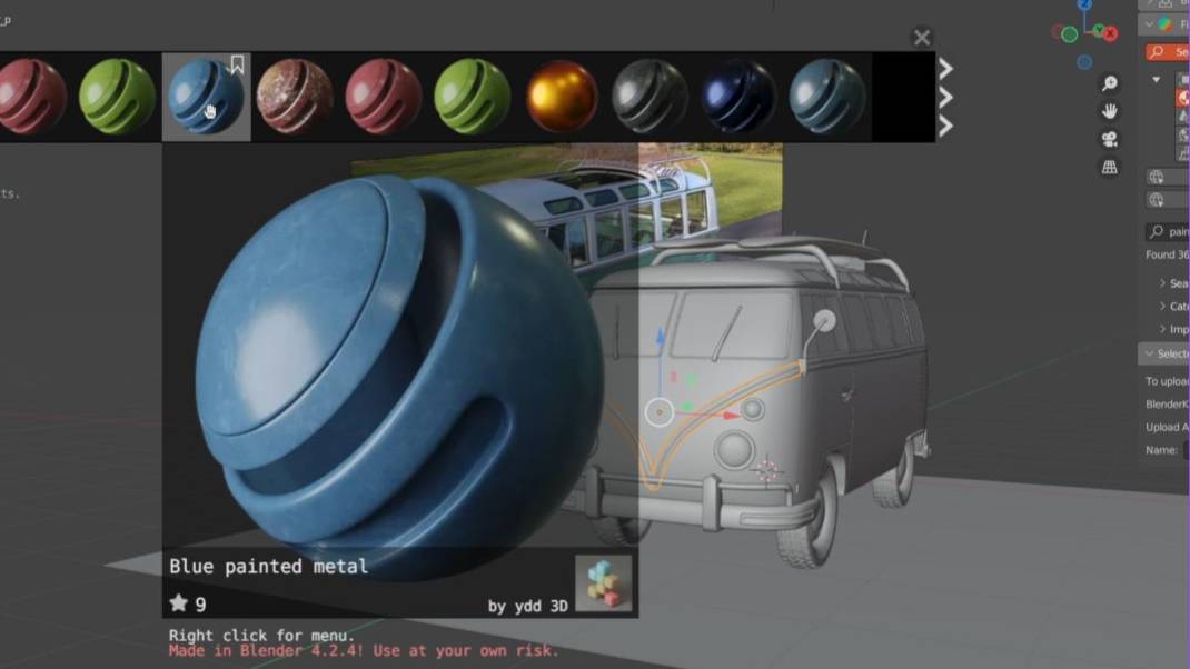 Фургон Blender Подготовка к ЛП и материалы