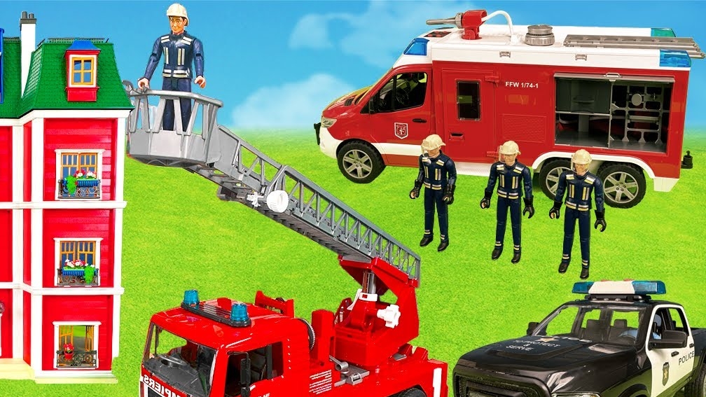 Пожарная машина спешит на помощь мультик для детей / развивающие обучающие мультики про машинки мчс