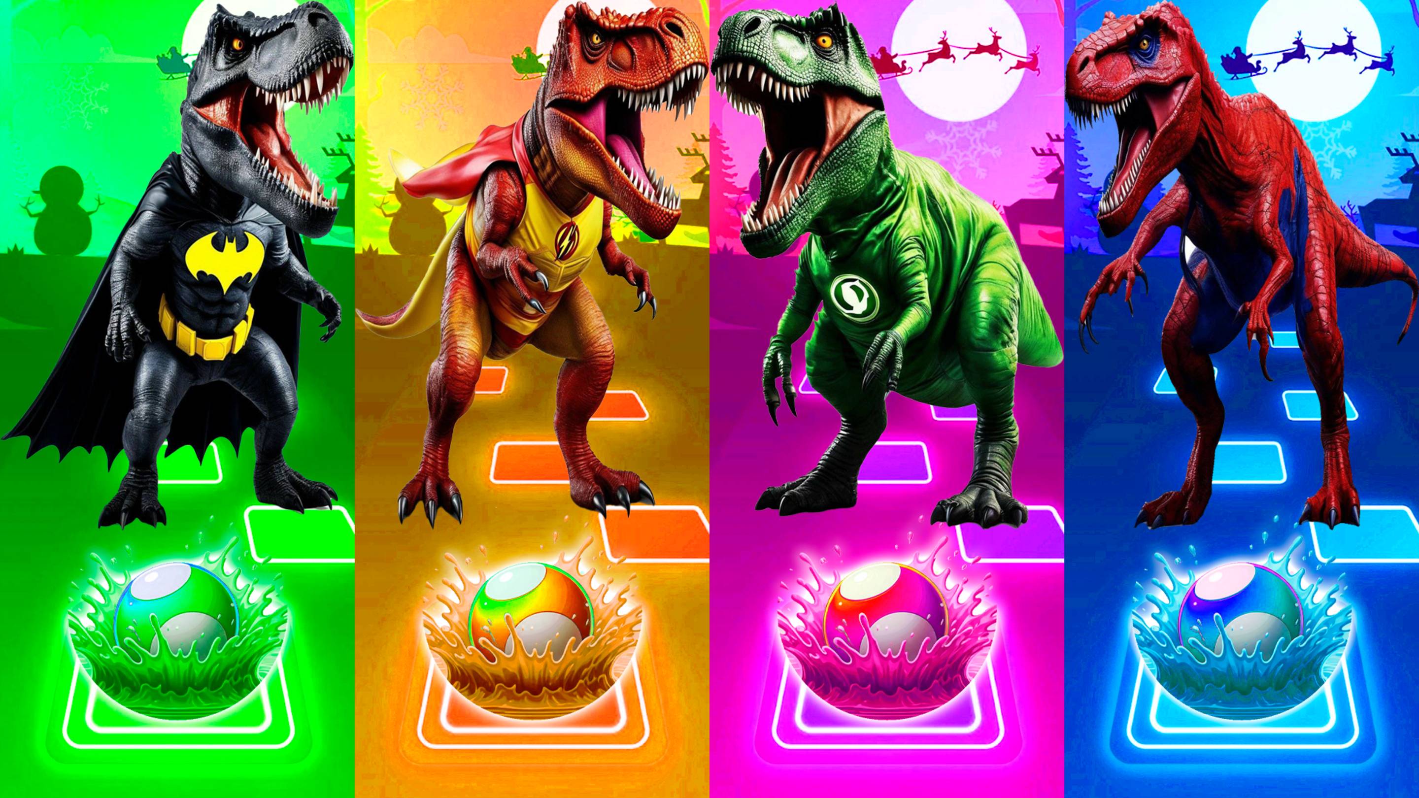 СУПЕРГЕРОИ ДИНОЗАВРЫ - Мультики про Динозавров | МУЛЬТФИЛЬМЫ ДИНОЗАВРЫ в Tiles Hop 72 серия