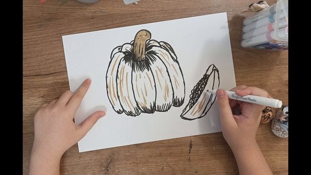 Рисуем тыкву вместе! Веселое рисование для детей! 🎃