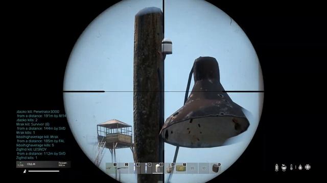 Два удачных убийства на дистанции 500 метров на Deathmatch сервере