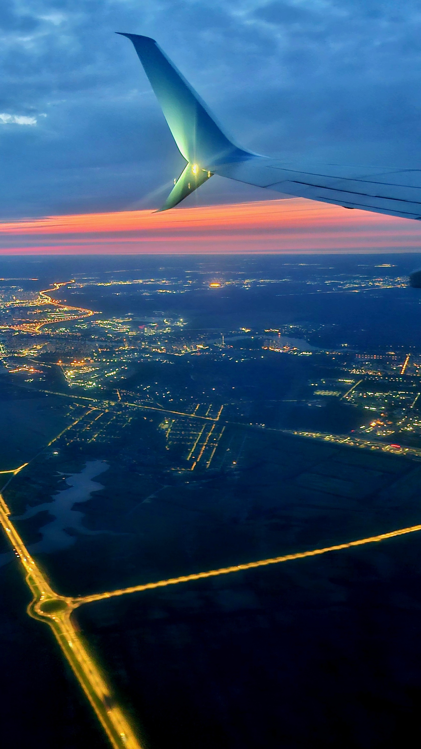 Ночной полет из Санкт-Петербурга Москву