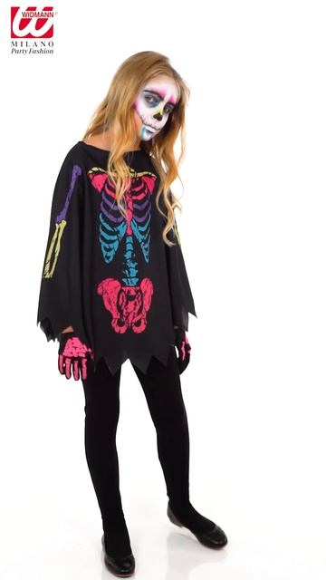 ПМ3438 Пончо Скелет цветной Артикул ОЗОН ID82756