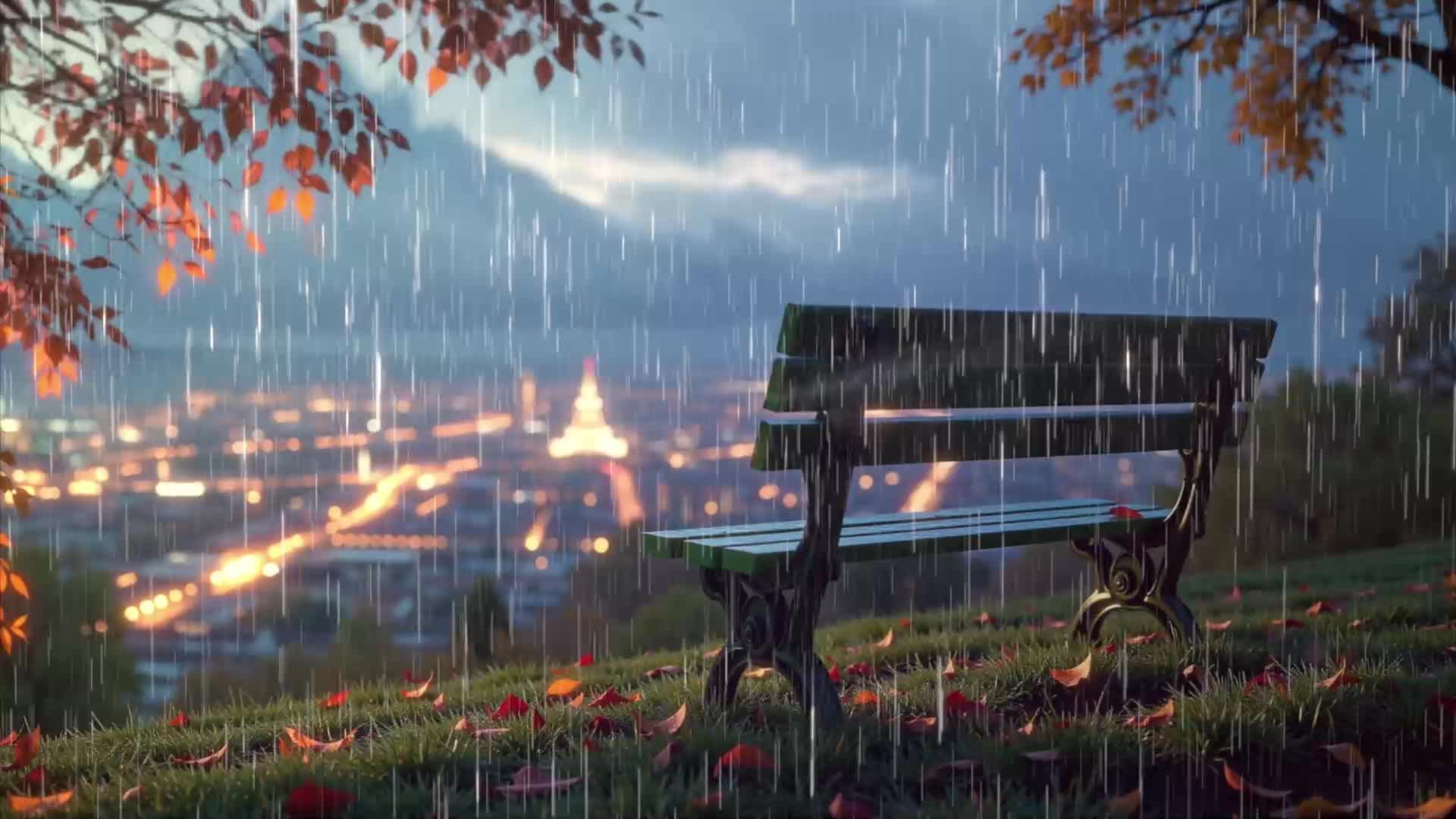 Осенний дождь в городе ✨ Звуки дождя и грома для сна 😴