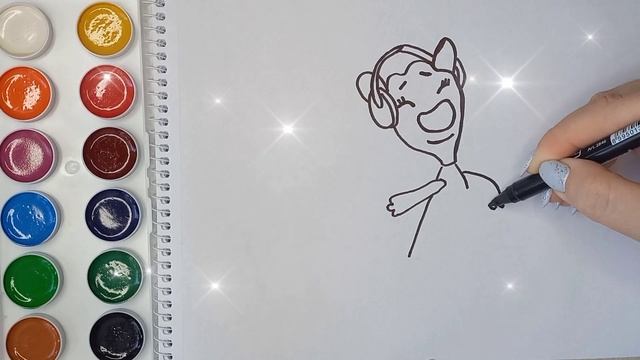 Раскраска для детей ОРАНЖЕВАЯ КОРОВА. ЗО (ЗОЯ).Учим цвета. Мультик-раскраска.