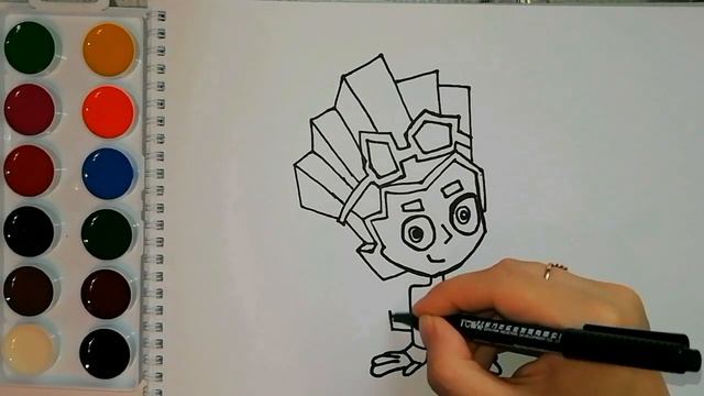 Фиксики. Файер. Мультик-раскраска. Учим цвета.