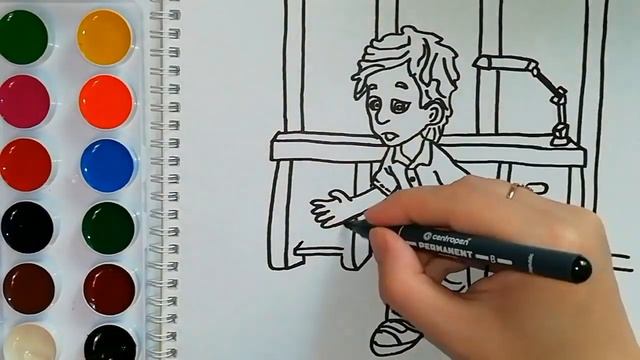 Раскраска для детей ФИКСИКИ. ДИМ ДИМЫЧ. Мультик-раскраска. Учим цвета.