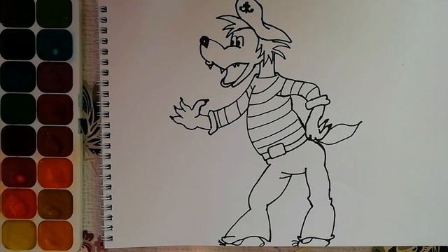 НУ ПОГОДИ! ВОЛК. Раскраска для детей. Учим цвета.