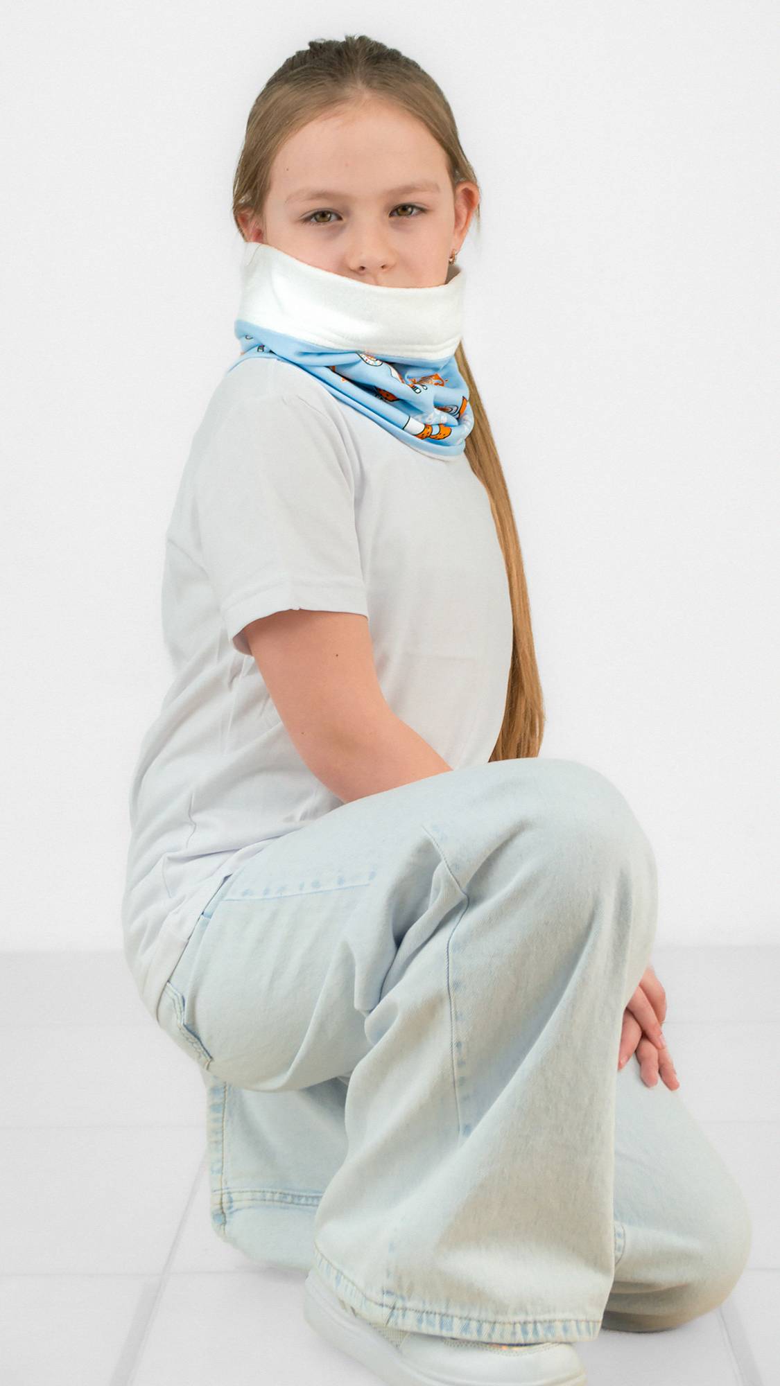 Бафф утепленный ЛИСЕНЫШ (голубой)