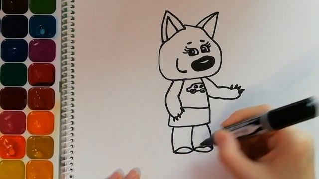 МИ-МИ-МИШКИ. ЛИСИЧКА. Герои мультфильма МИ-МИ-МИШКИ. Раскраска для детей.