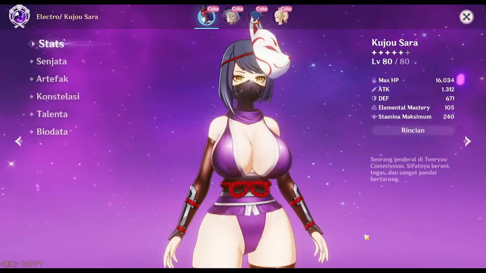 Кудзё Сара любит спорт и пончики 【Genshin Impact】МОД