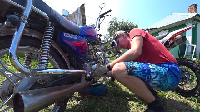 Замена масла мопед Альфа 110сс