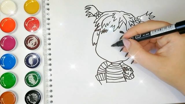 Раскраска для детей МАША И МЕДВЕДЬ. МАША. Мультик-раскраска. Учим цвета.