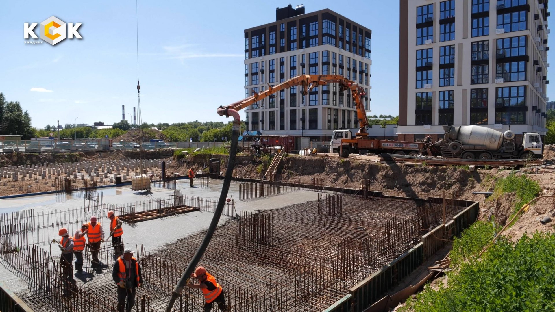 Заливка фундамента литера «Леонов» в микрорайоне «Звездный»