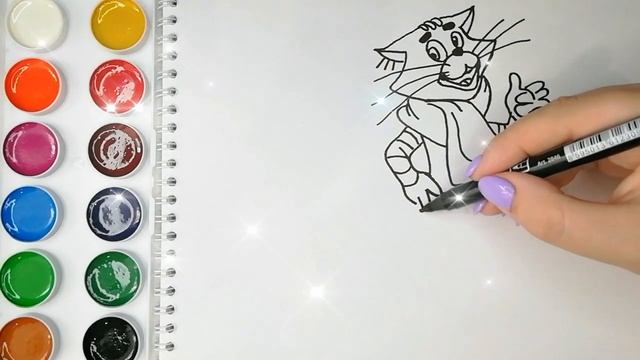 Раскраска для детей ПРОСТОКВАШИНО. МАТРОСКИН. Мультик-раскраска. Учим цвета.