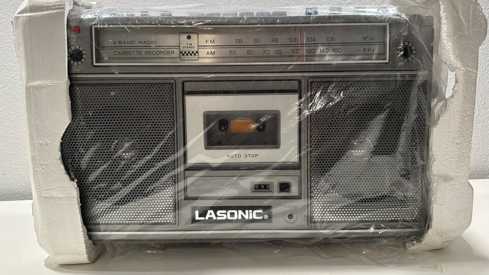 ВИНТАЖНЫЙ бумбокс LASONIC TRC-909 с квадратным динамиком AM/FM-Тайвань-1977-1981-годы производства