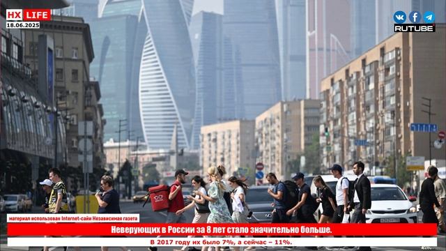 Неверующих в России за 8 лет стало значительно больше.