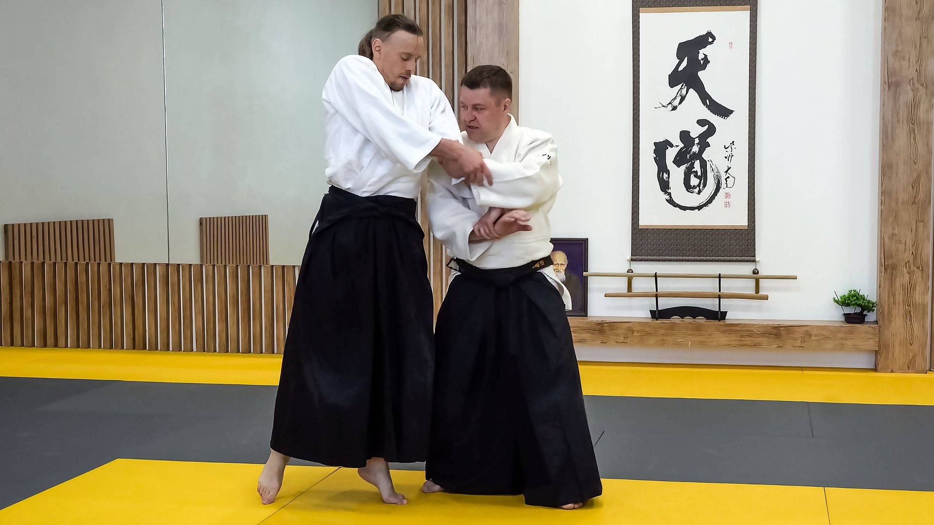 Айкидо - защита от захватов спереди.