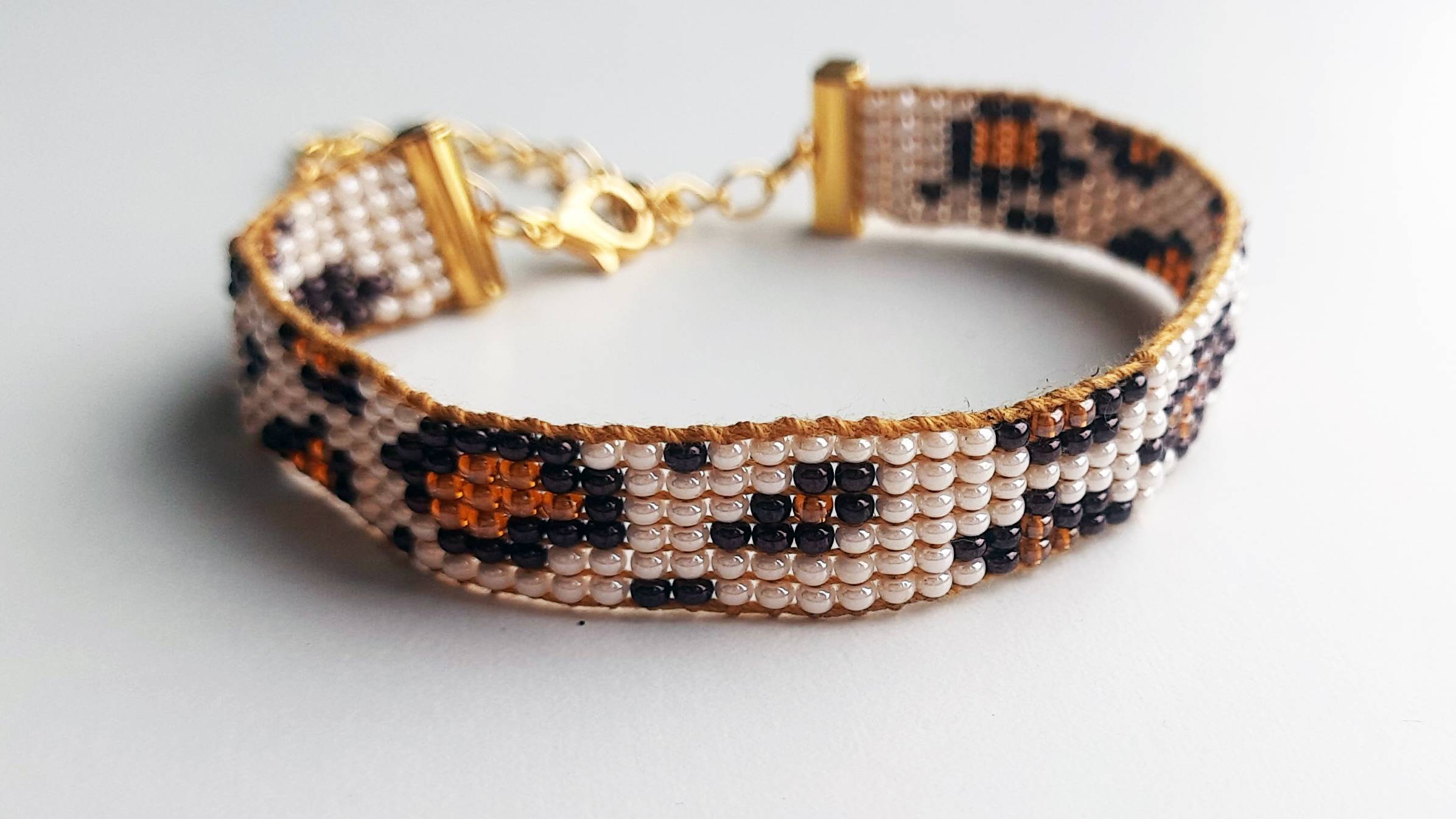 Браслет  из бисера Леопард