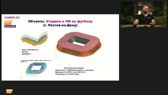 Особенности моделирования и расчета уникальных зданий и сооружений на стальном каркасе
