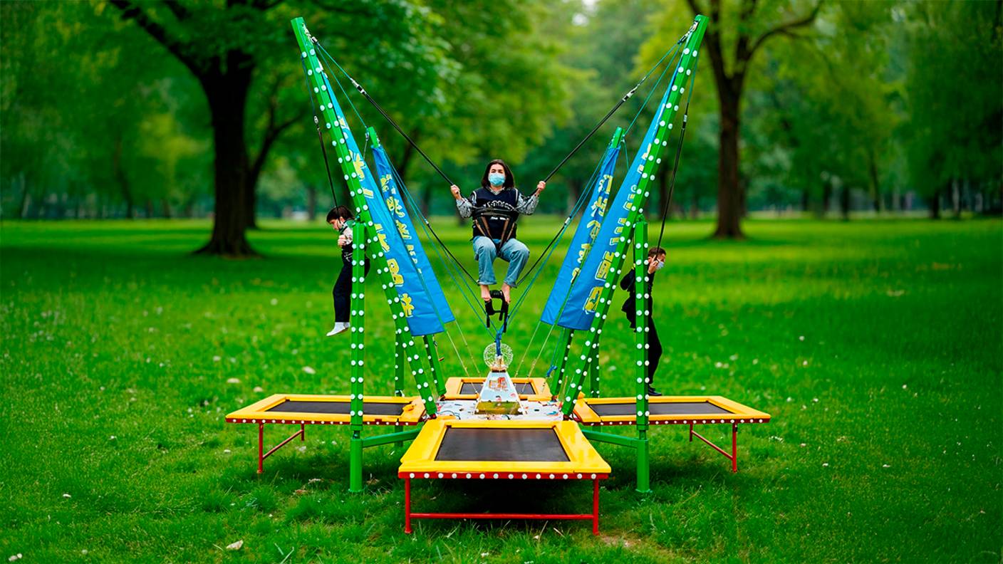 🎯 Аттракцион "Банджи" на электроприводе – 4-х местный | БатутМастер 🎯