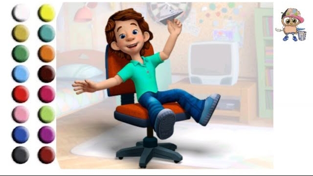 Раскраска для детей ФИКСИКИ. ДИМ ДИМЫЧ. Мультик-раскраска. Учим цвета.