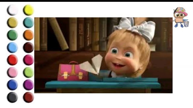 Раскраска для детей МАША И МЕДВЕДЬ. Мультик-раскраска. Учим цвета.