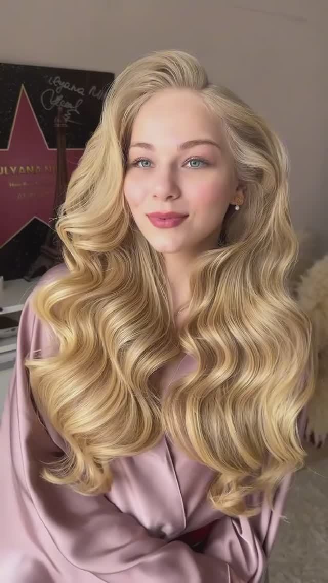 Роскошные объемные локоны на выход #прическа #укладка #волосы #локоны